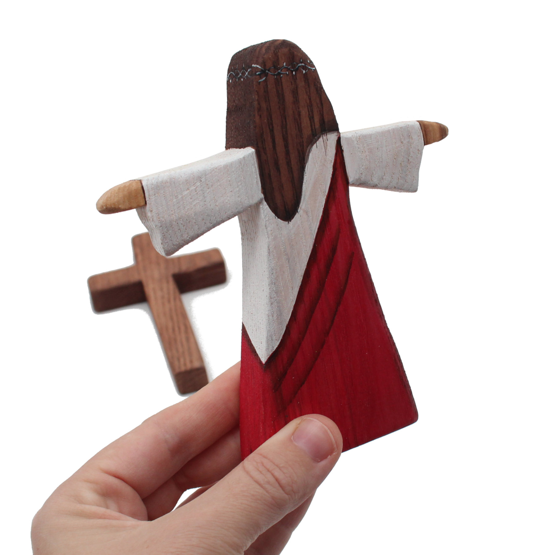 Passion Jesus with Cross / 2 Wooden Figures - Good Shepherd Toys