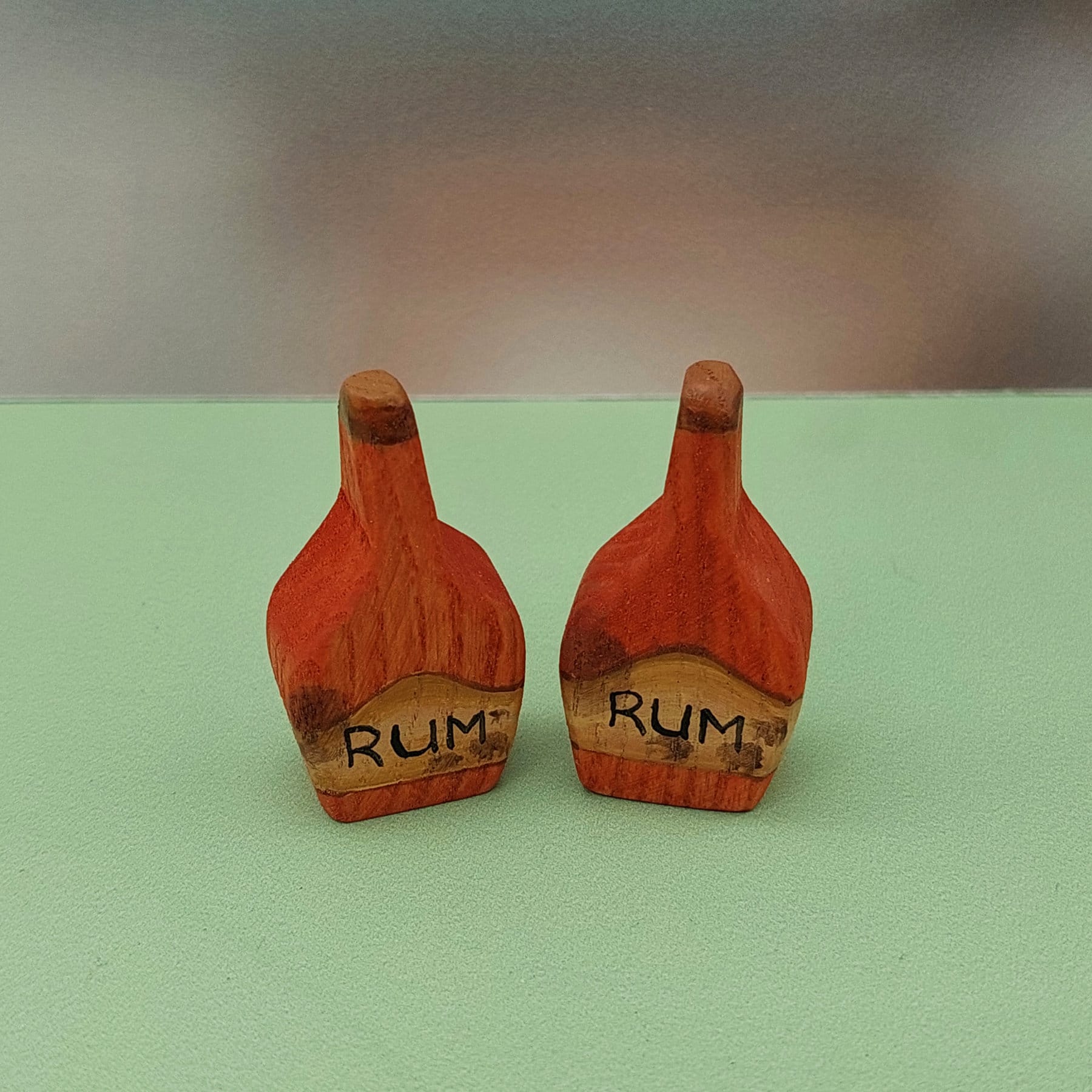 Two Wooden Miniature Rum Bottles - Good Shepherd Toys